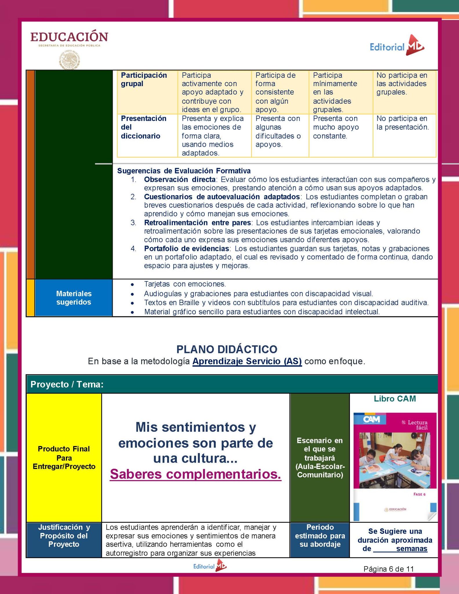 Programa Analítico CAM 3° Grado Secundaria NEM (2025 – 2026)