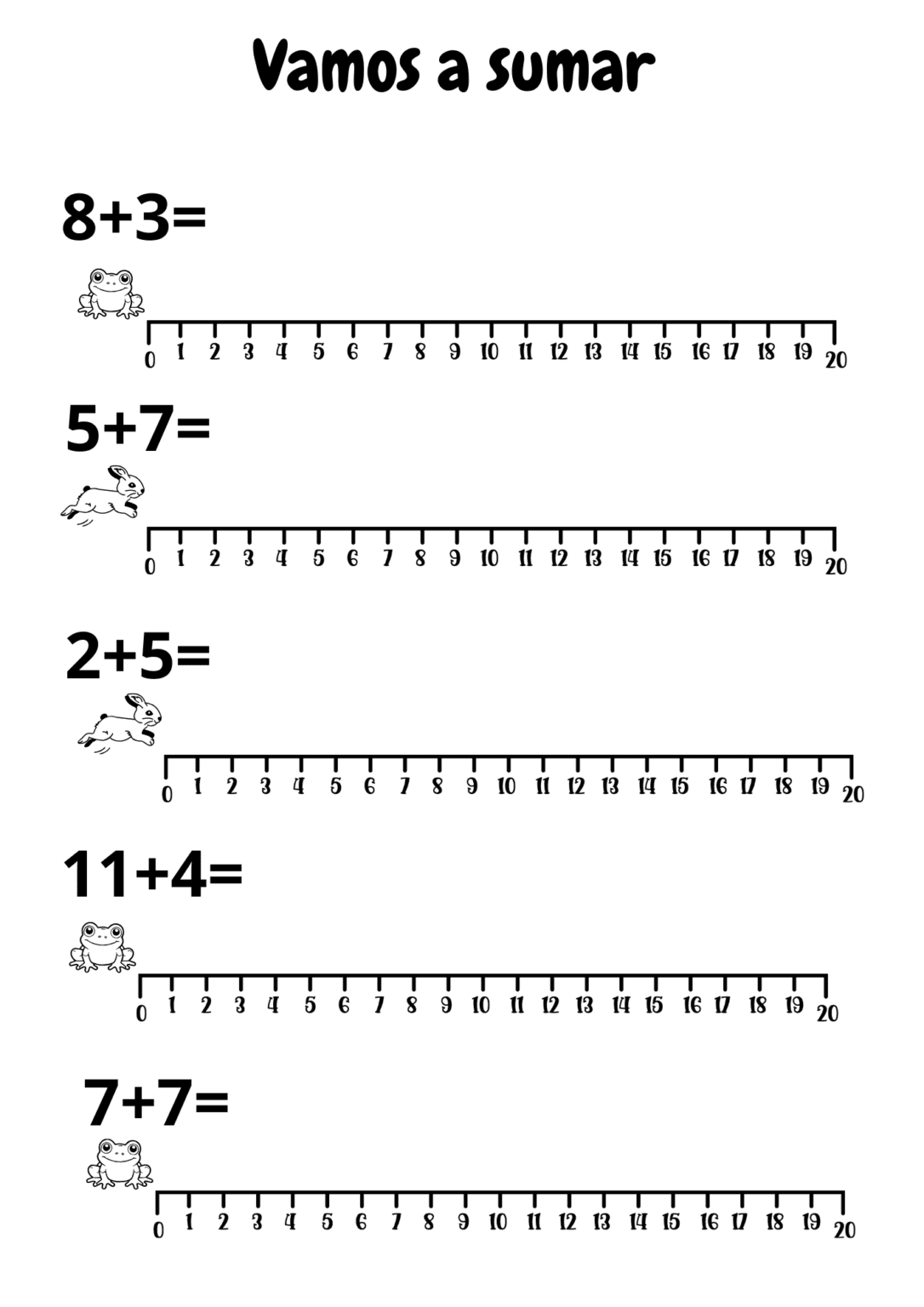 SUMAS CON RECTA NUMÉRICA