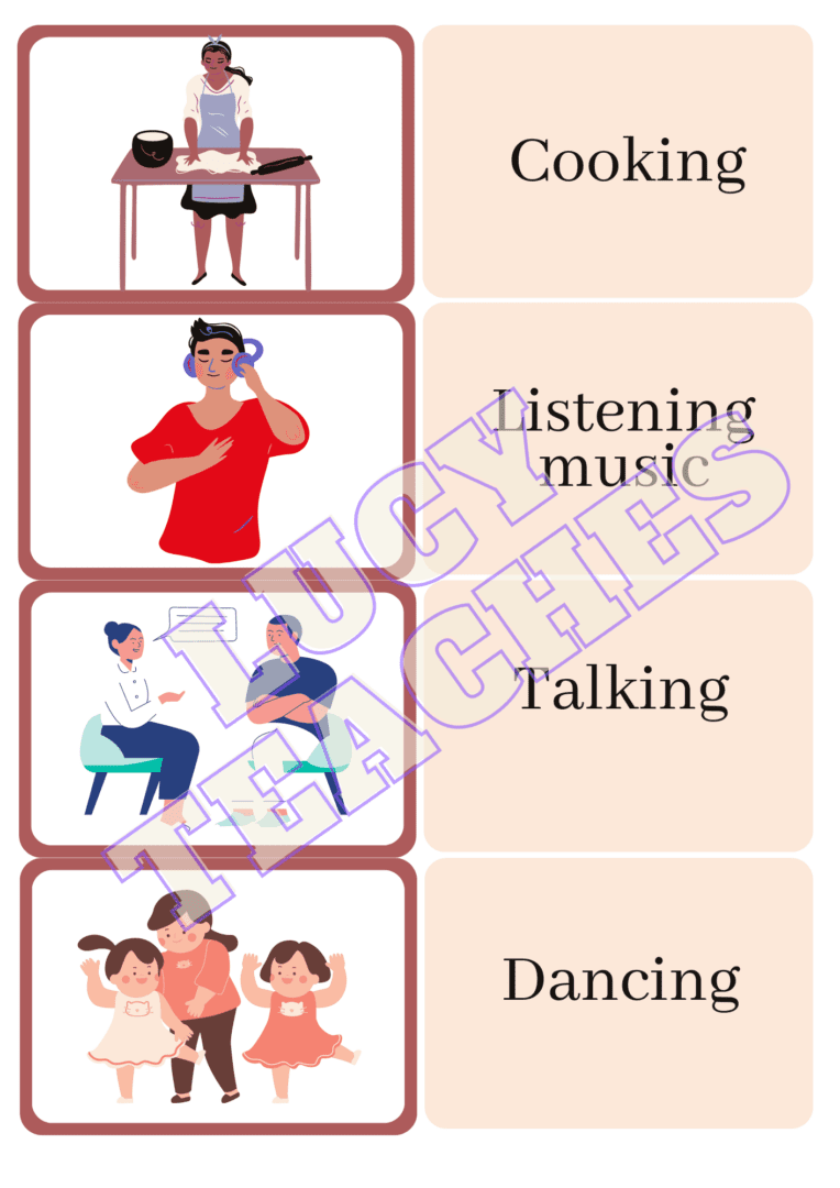 Actividades con ING en Inglés.