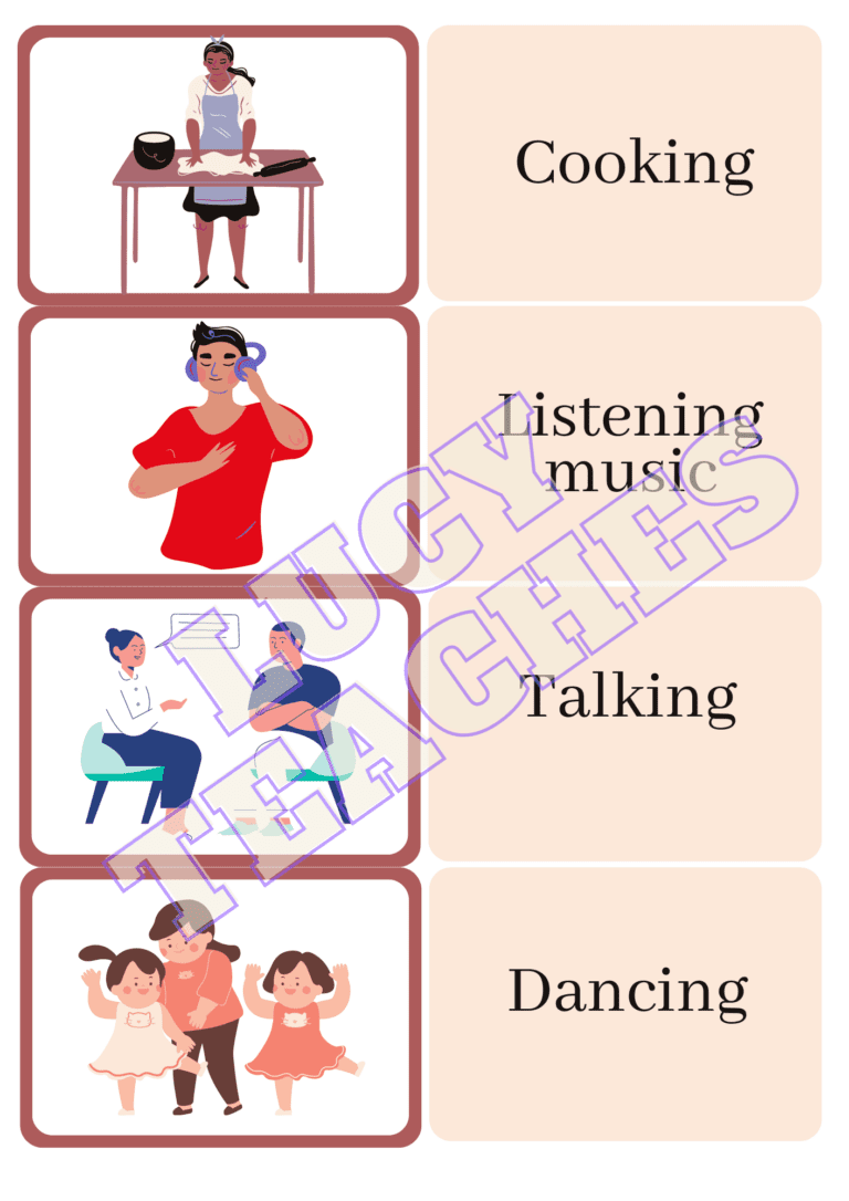 Actividades con ING en Inglés.