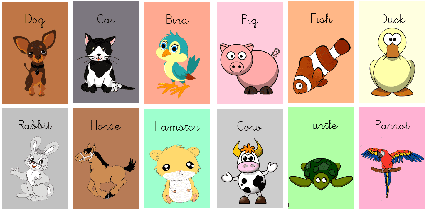 Flashcards de Animales en Inglés