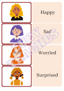 Flashcards emociones en Inglés / Memo test Feelings