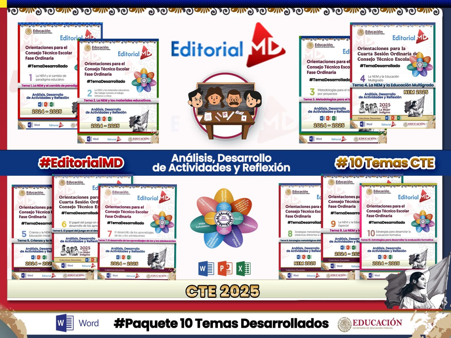 Productos Los 10 TEMAS del CTE Desarrollados NEM 2025