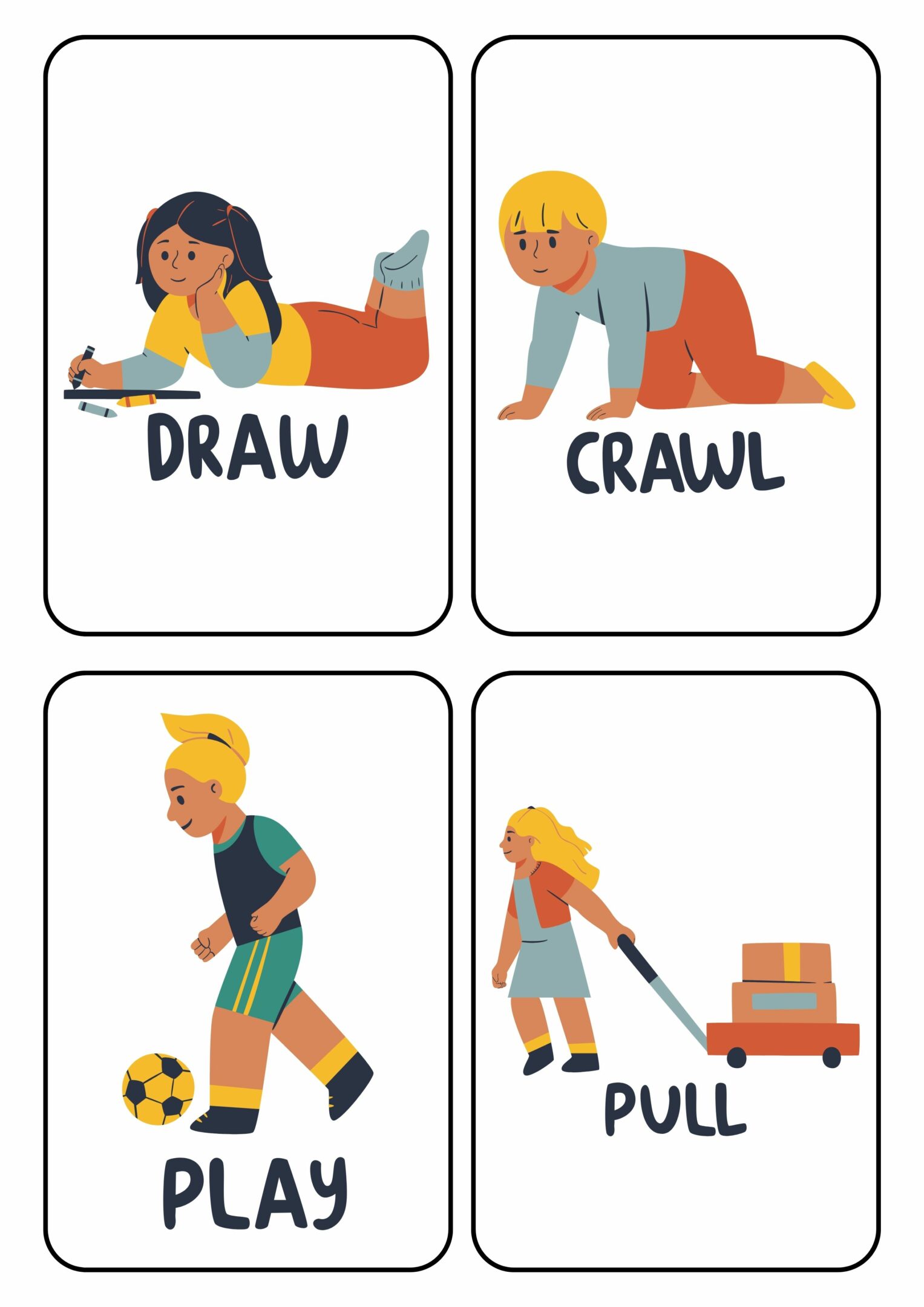 52 Action Verbs Flashcards