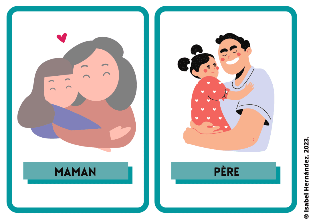 Flashcards LA FAMILIA en Francés en PDF Para Imprimir
