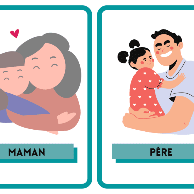 Flashcards LA FAMILIA en Francés en PDF Para Imprimir