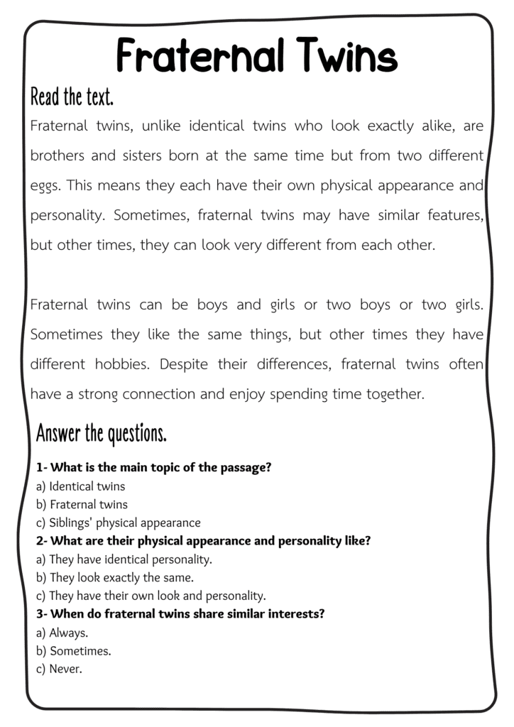 50 Lecturas en Inglés para 4to Grado de Primaria (Reading Comprehension)