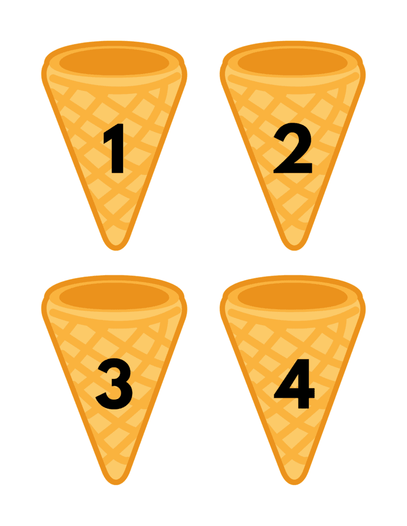 Helados tablas de multiplicar Para Niños