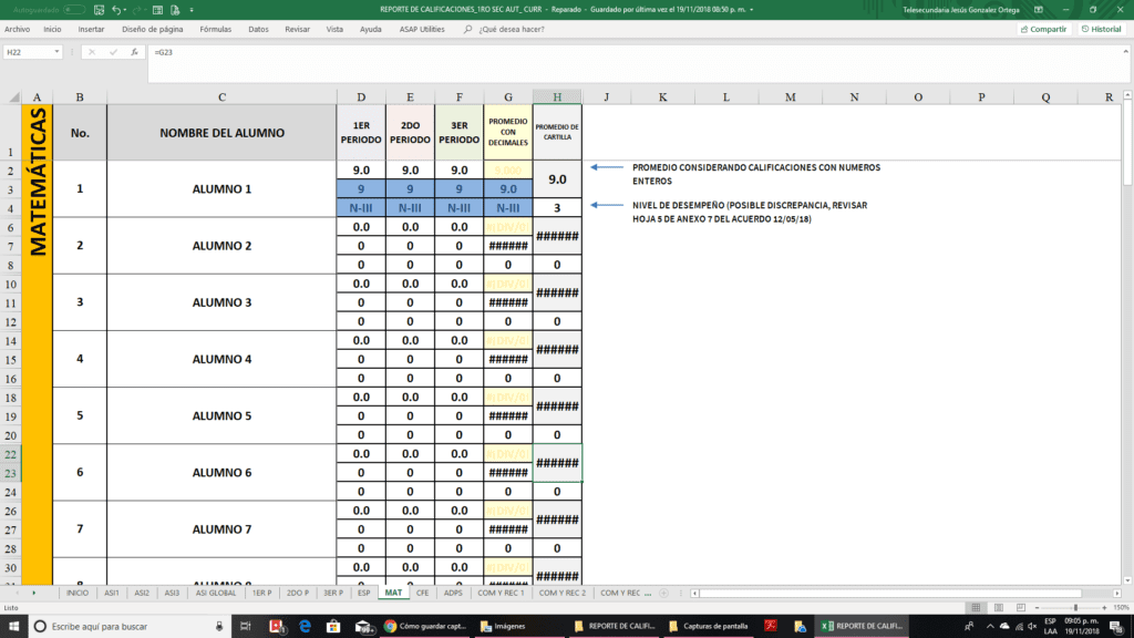 Reporte de Calificaciones Automatizado Secundaria
