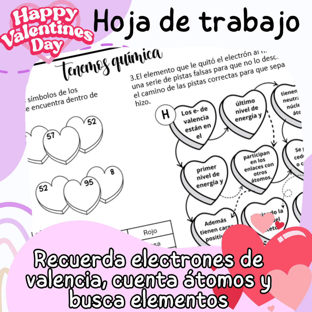 San Valentín hoja de trabajo