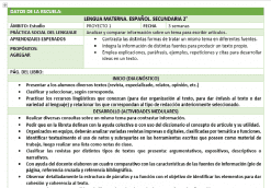 PLANEACIÓN ESPAÑOL SECUNDARIA II PRIMER TRIMESTRE