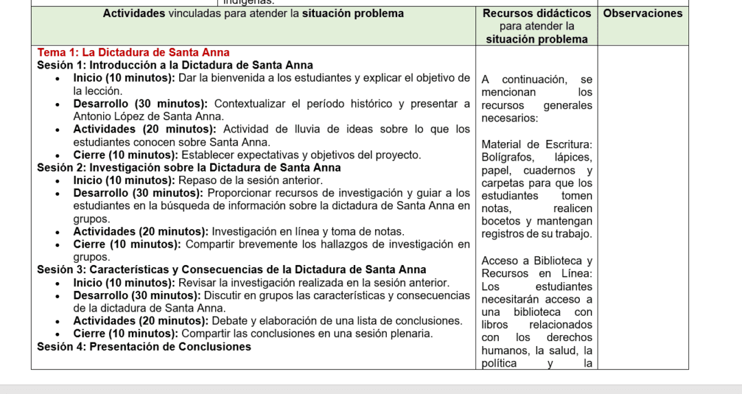 Planeación Didáctica de Historia 1° 2° y 3° Secundaria NEM