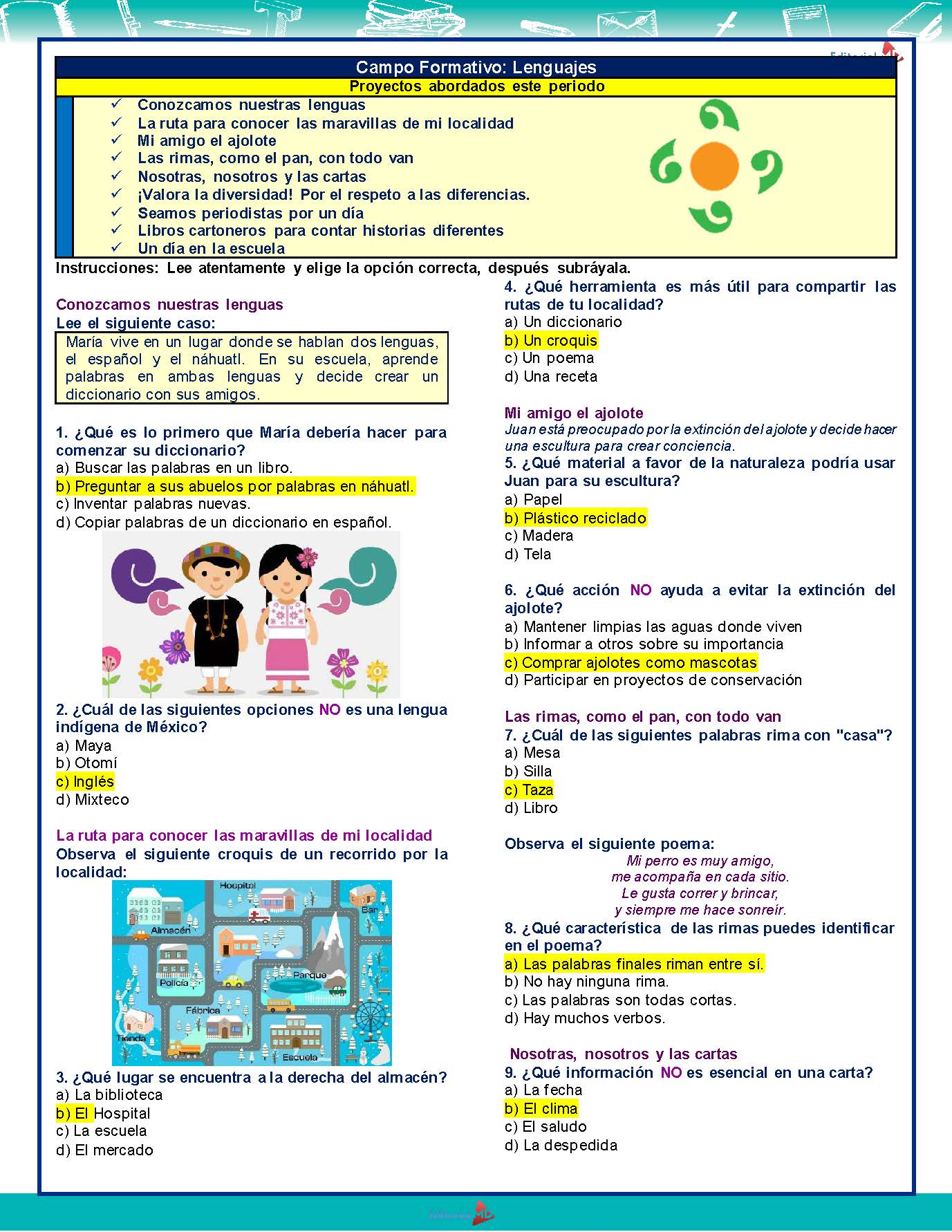Exámenes de Primaria 3° Grado (NEM 2025 – 2026) 3er Trimestre