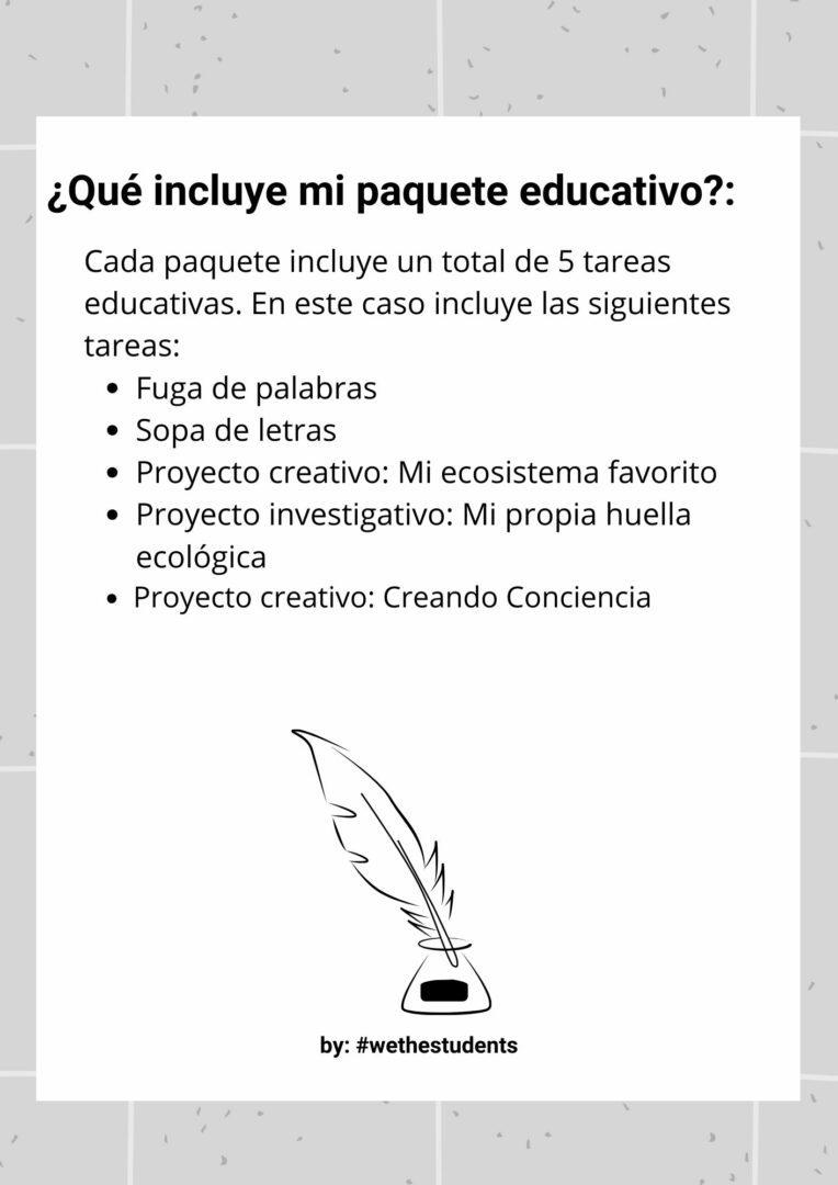 Paquete de tareas de ciencias para secundaria o bachillerato