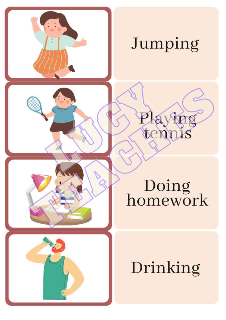 Actividades con ING en Inglés.