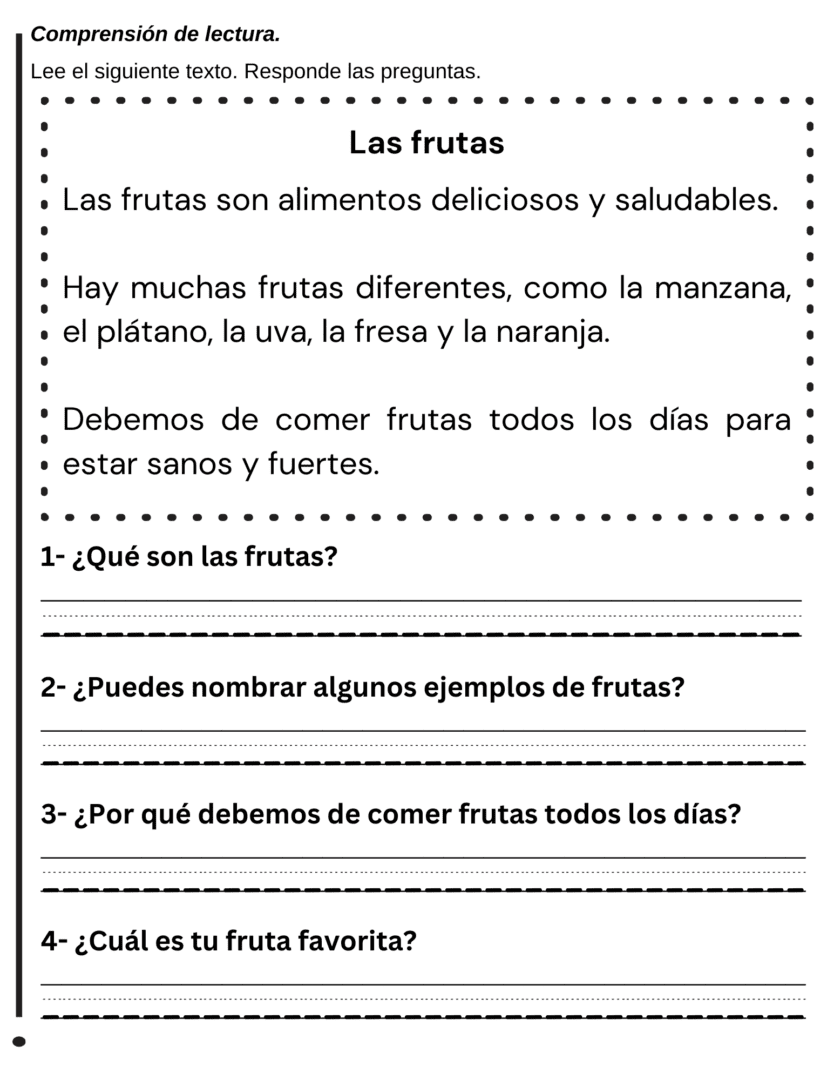 Lecturas de Comprensión para Primer Grado (15 Lecciones)
