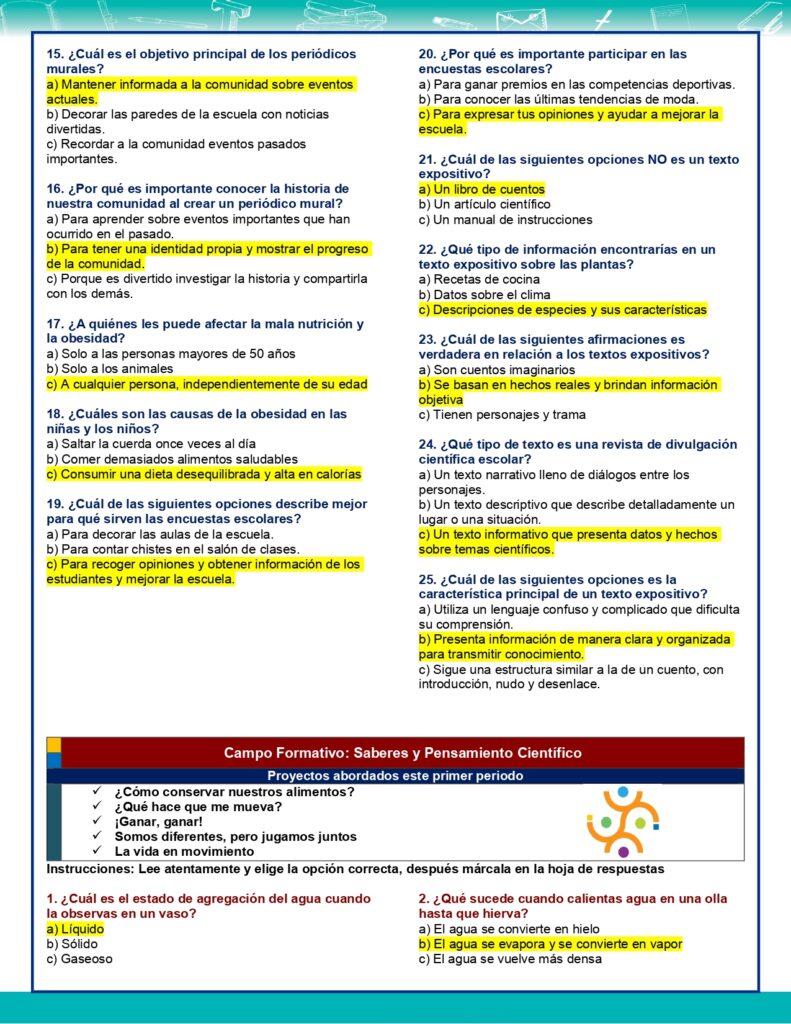 Examen primer trimestre tercer grado 2024 - 2025 NEM Examen primer trimestre tercer grado 2024 - 2025 NEM