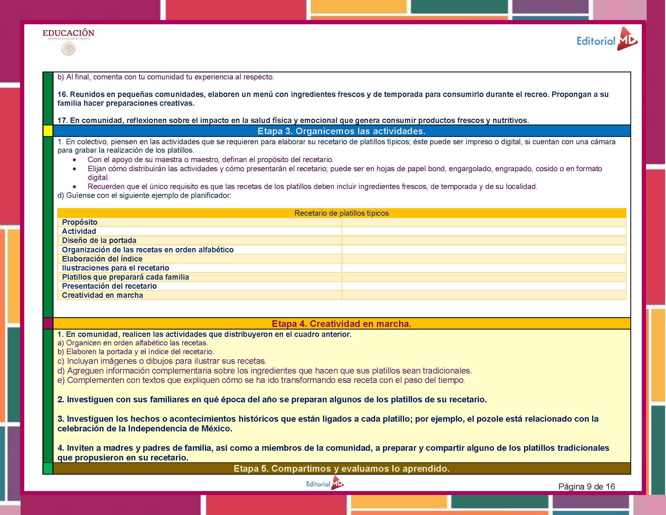 Planeación de Enero de Cuarto Grado de Primaria 2023 – 2024 NEM