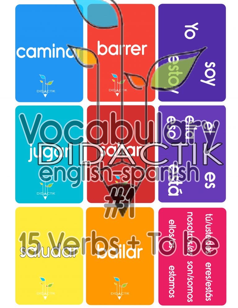 Tarjetas de Vocabulario de Verbos (Español-Inglés) PARA NIÑOS