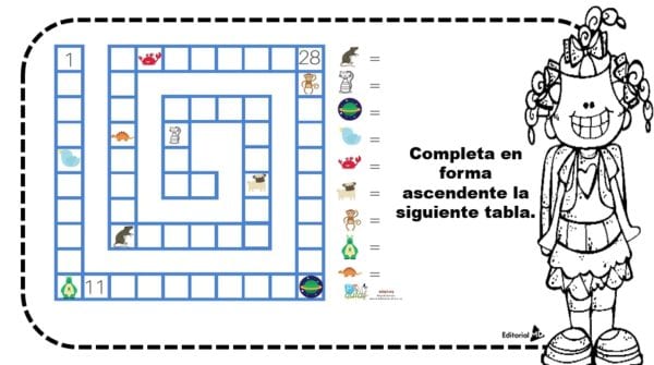 Números Ascendentes y Descendentes Para Niños