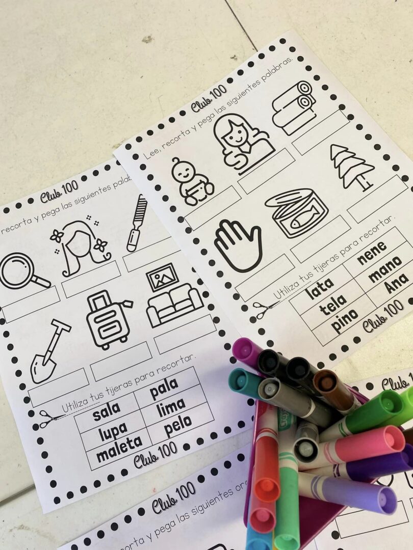 Cuadernillo de lectura de palabras y oraciones: sílabas simples