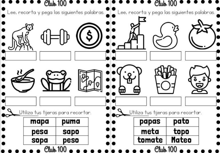 Cuadernillo de lectura de palabras y oraciones: sílabas simples