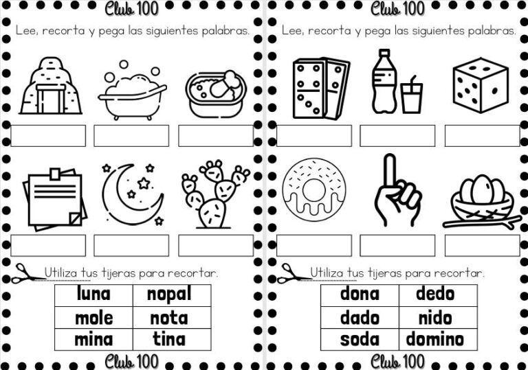 Cuadernillo de lectura de palabras y oraciones: sílabas simples