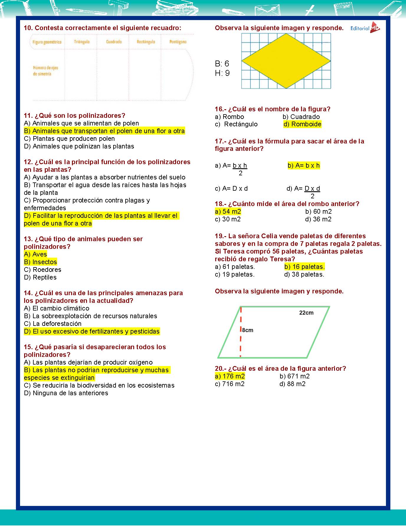 Exámenes de Primaria 5° Grado (NEM 2025 – 2026) 2do Trimestre