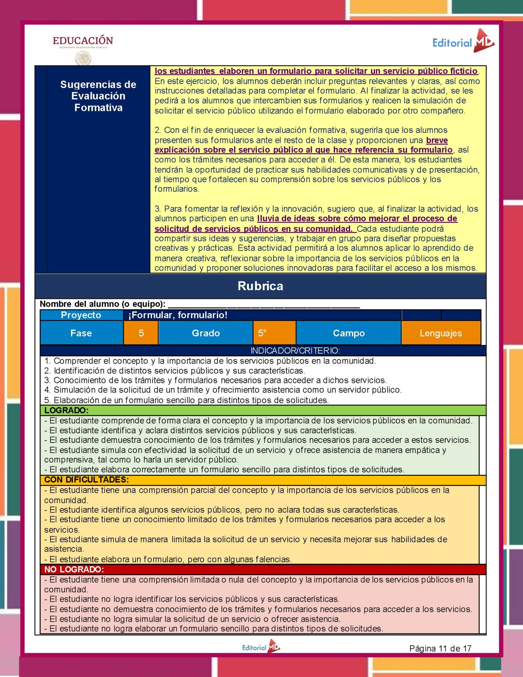 Planeacion del mes de Abril Quinto Grado 2024 NEM