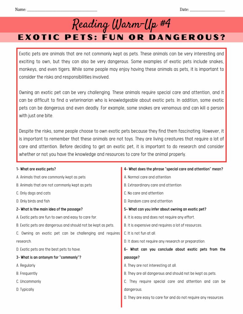 100 Lecturas de Comprensión Lectora en Inglés