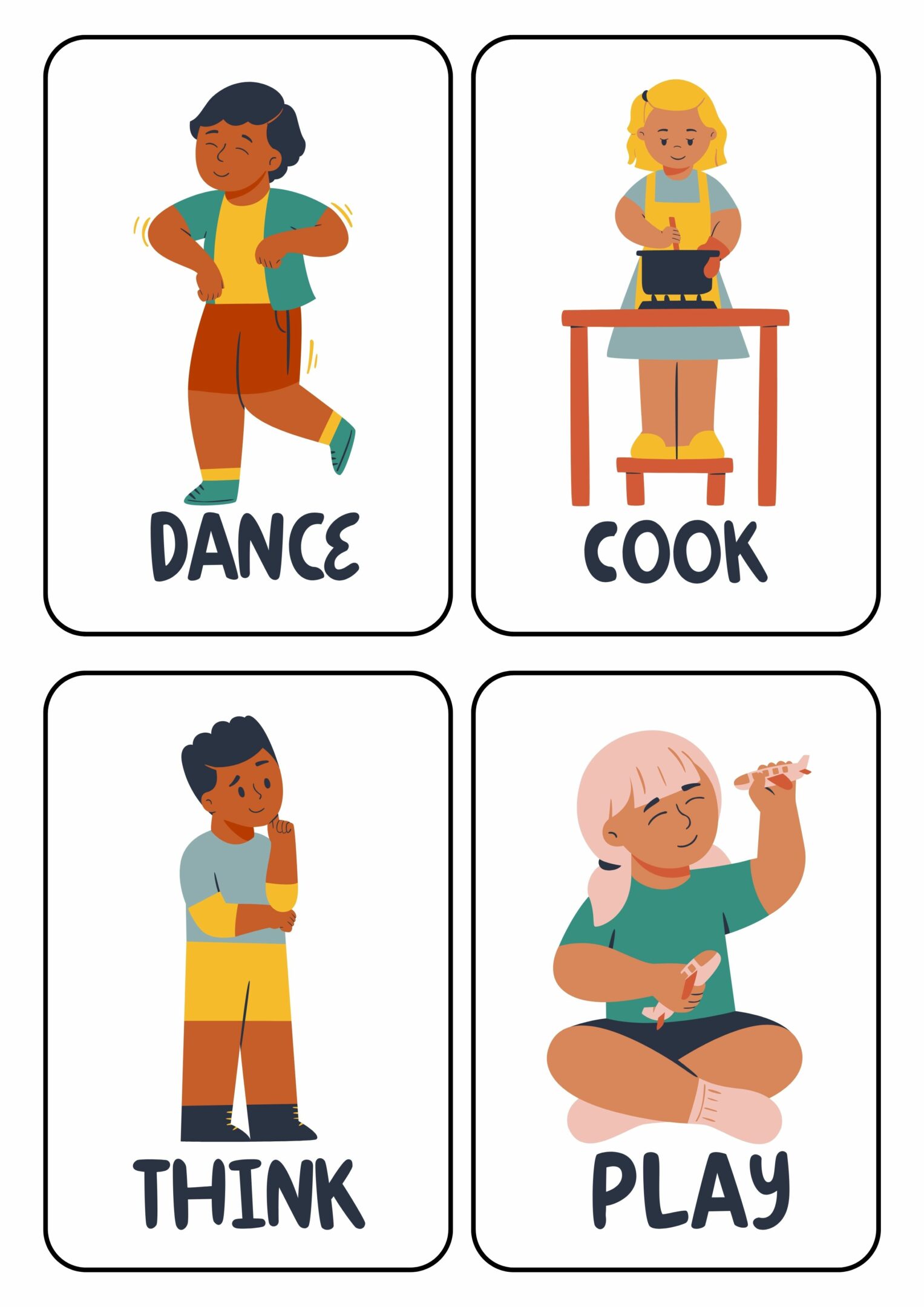 52 Action Verbs Flashcards