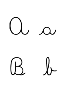 Abecedario imprimible letra ligada método alfabético