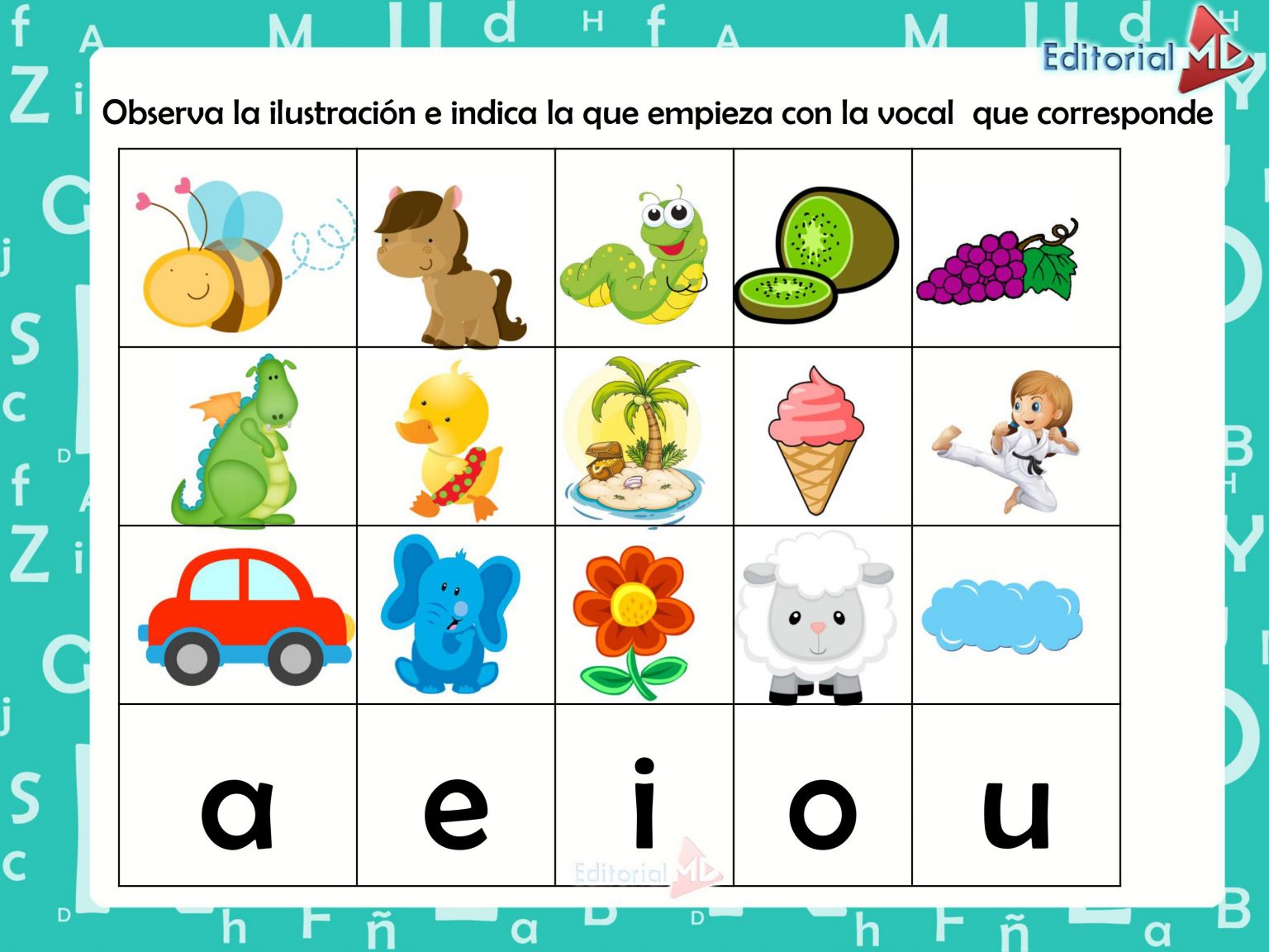 Identificación gráfica y sonora de silabas