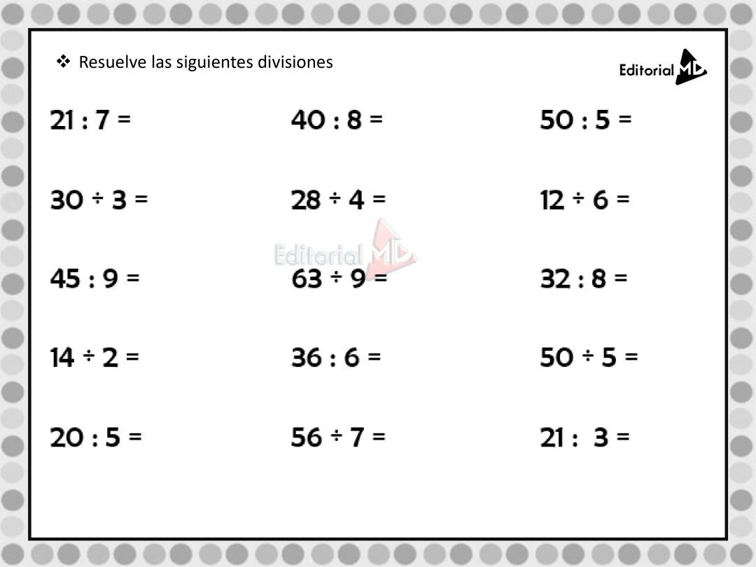 Multiplicaciones y divisiones Para Niños