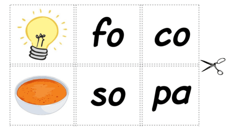 Palabras Bisílabas y Trisílabas Para Niños