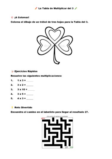 TABLAS DE MULTIPLICAR. CUADERNILLO DE ACTIVIDADES.