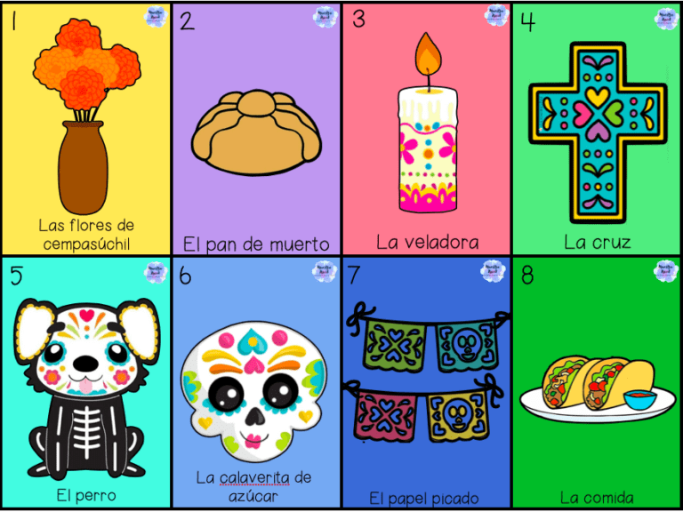 Loteria de los elementos del altar de muertos