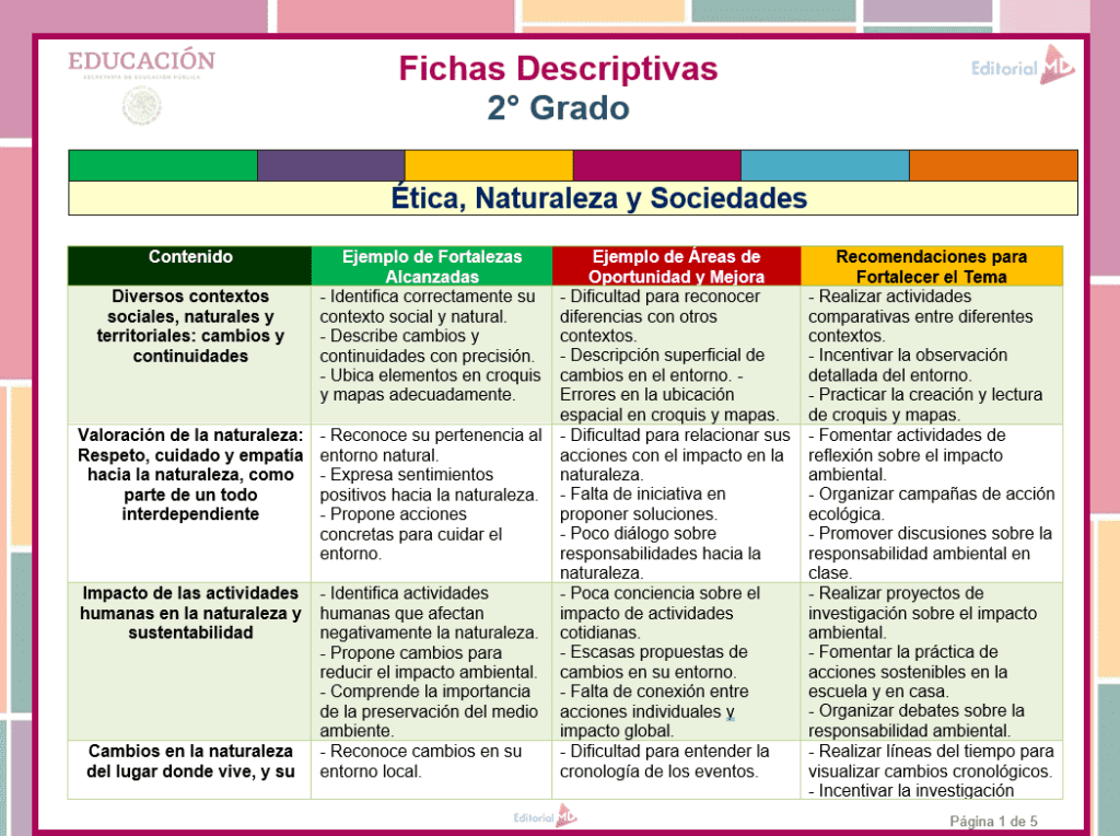 Fichas Descriptivas Segundo Grado Primaria - Formato Word