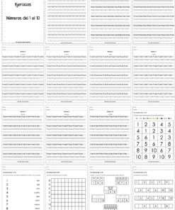 Actividades Números del 1 al 10 para Imprimir | Fichas