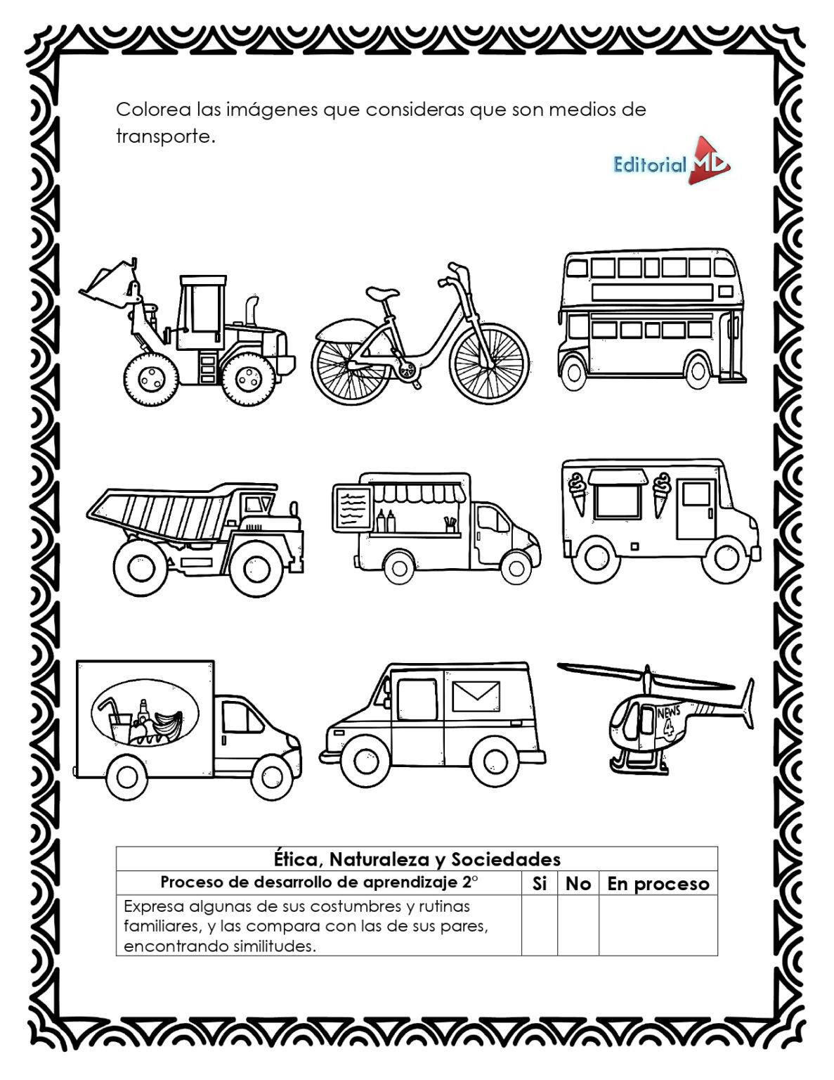 Cuadernillo de Trabajo los Medios de Transporte