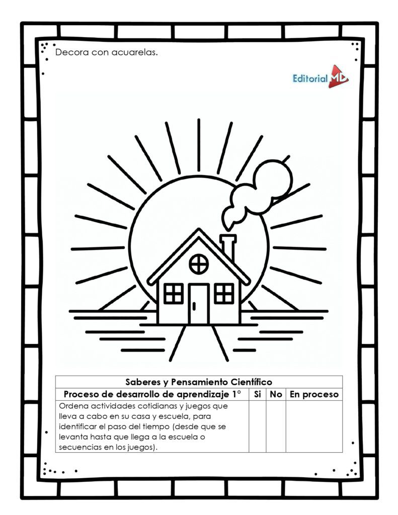 Cuadernillo de Trabajo para Conocer la Mañana, Tarde y Noche