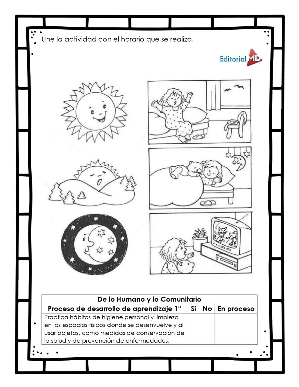Cuadernillo de Trabajo para Conocer la Mañana, Tarde y Noche