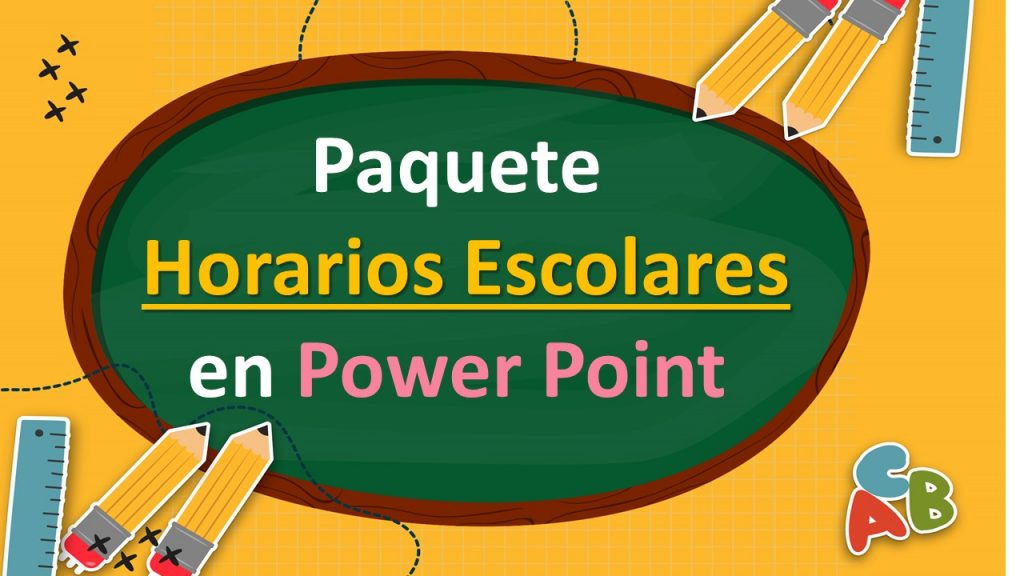 Paquete de Horarios Escolares / Editables Power Point