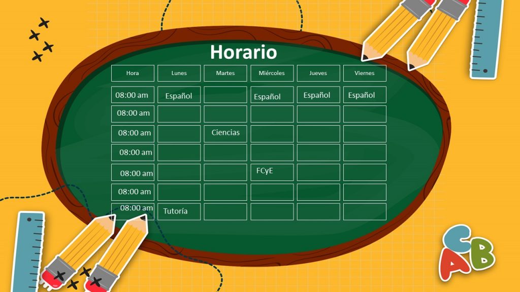 Paquete de Horarios Escolares / Editables Power Point