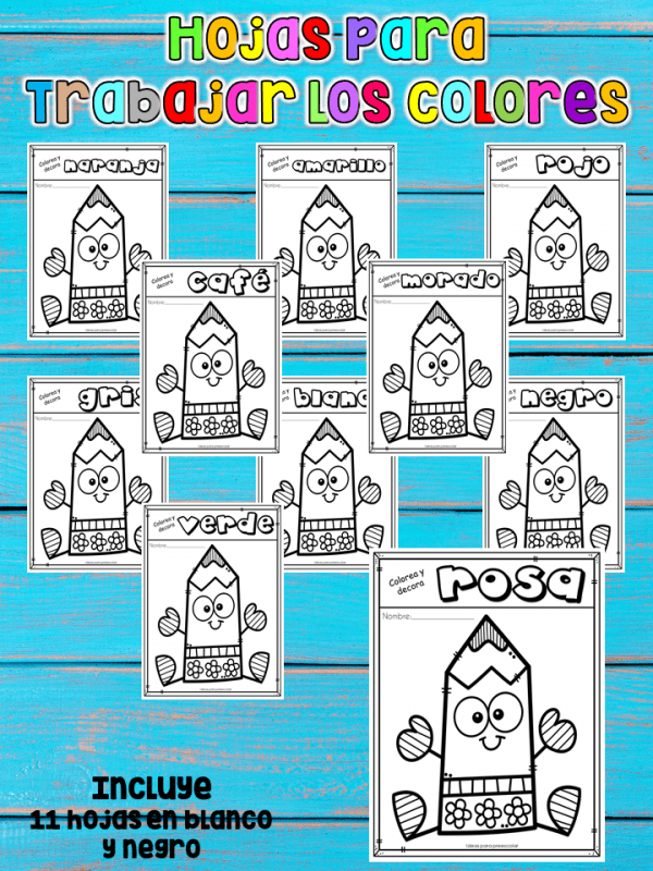 Hojas para trabajar los colores