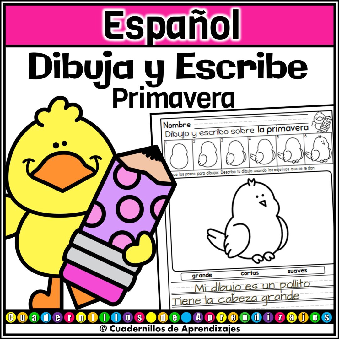 Dibuja y Escribe Primavera Adjetivos Descriptivos