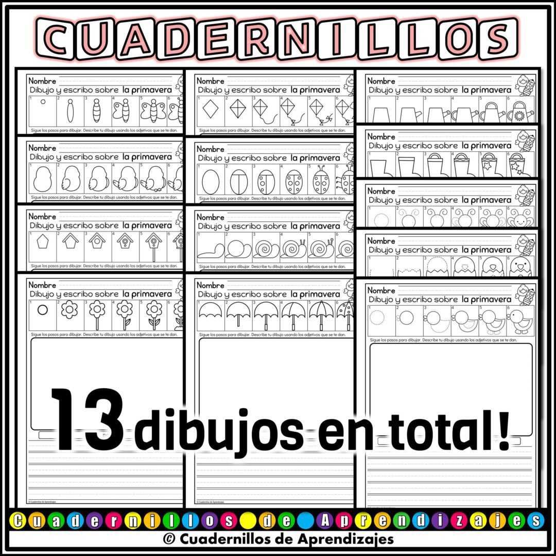 Dibuja y Escribe Primavera Adjetivos Descriptivos