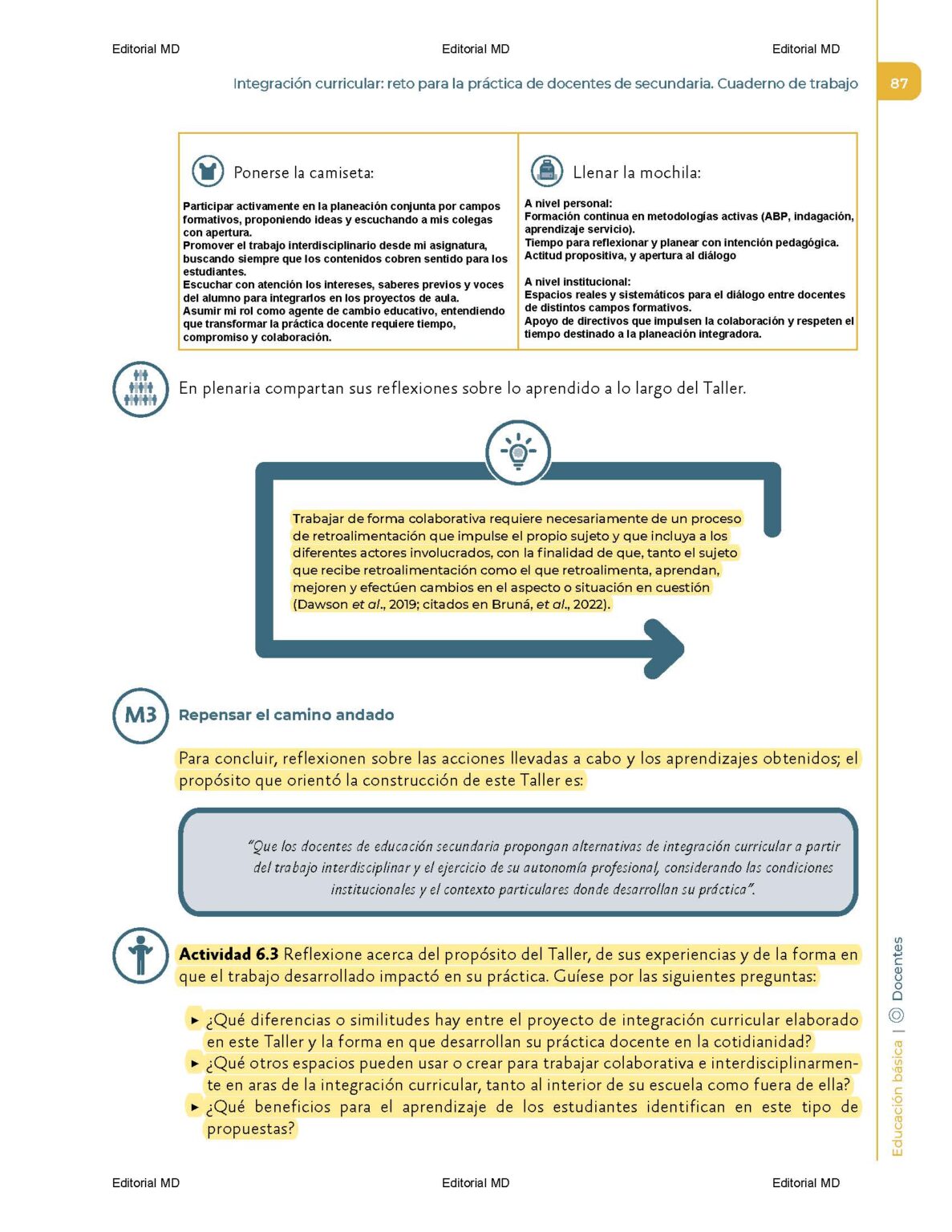 Cuadernillo CONTESTADO Integración curricular: reto para la práctica de ...