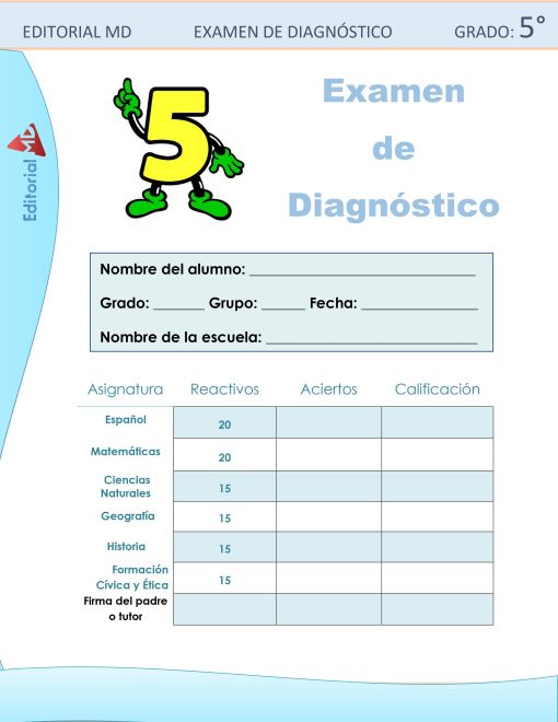 Examen Diagnostico Quinto Grado de Primaria NEM 2024