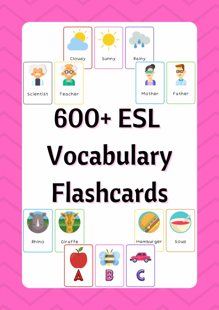 Vocabulario en ingles para niños (Flash Cards)